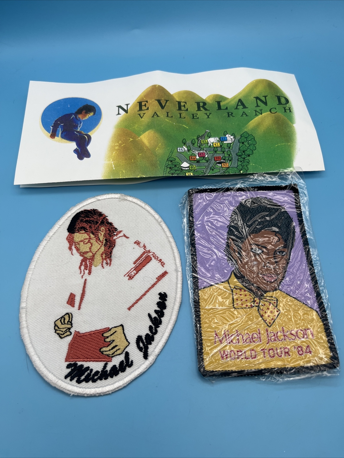 Michael Jackson Neverland Valley Map Key Fire Patches Coasters 1984 ...