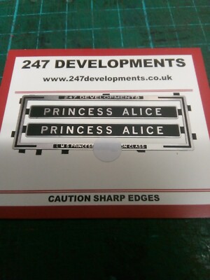 "0" Gauge 247 Developments LMS Name Plates for 6223/46223 Princess ...