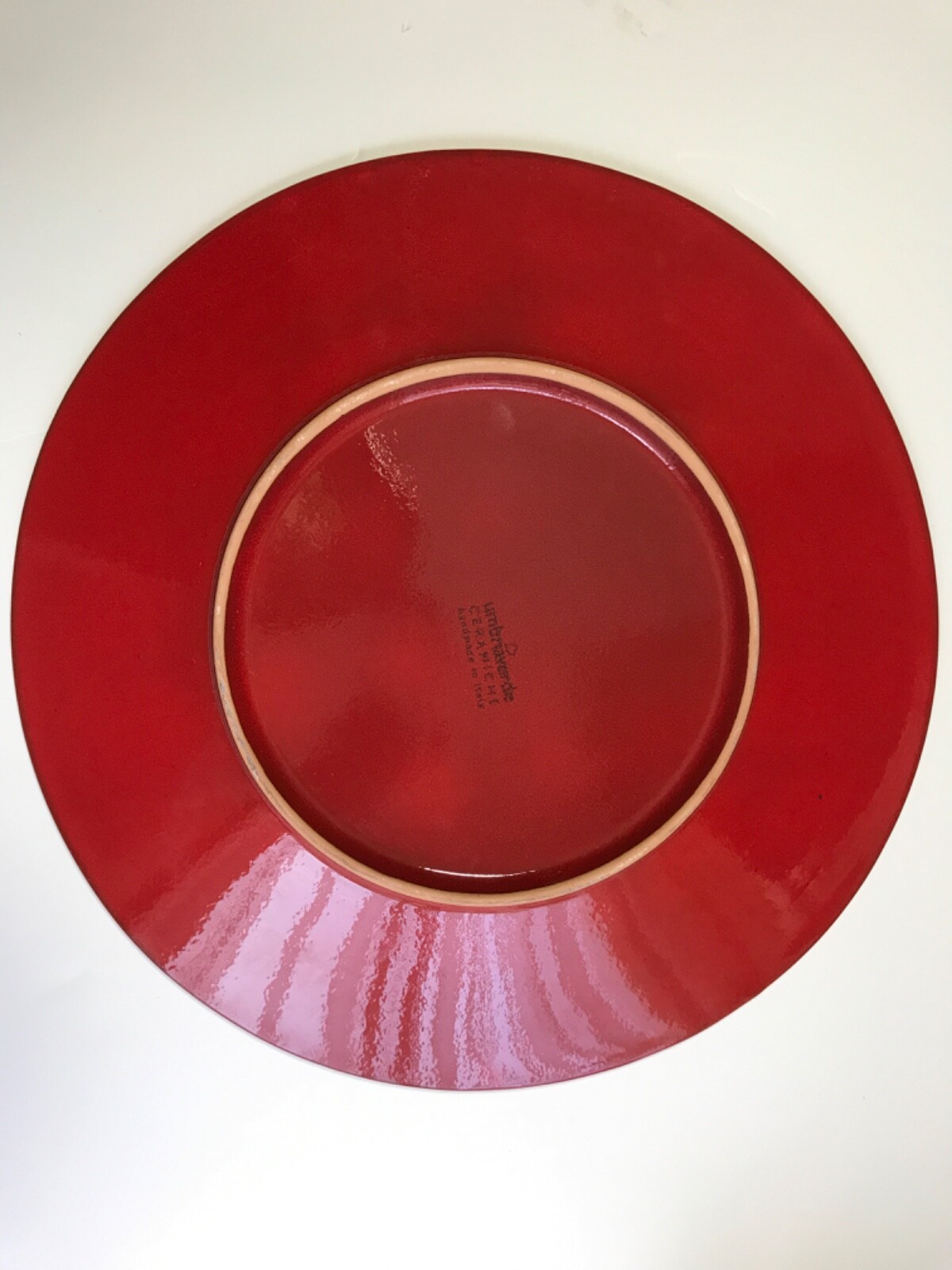 13" Umbriaverde Ceramiche made in Italy Red Dinner Plate Platter ...