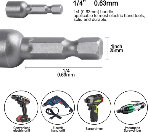 12pcs 5/16 Nut Driver Set, 8mm Hex Strong Driver（8mm）, Silvery | eBay