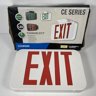 Compass Hubbell CERSD Red LED Battery Backup Damp Location Emergency ...