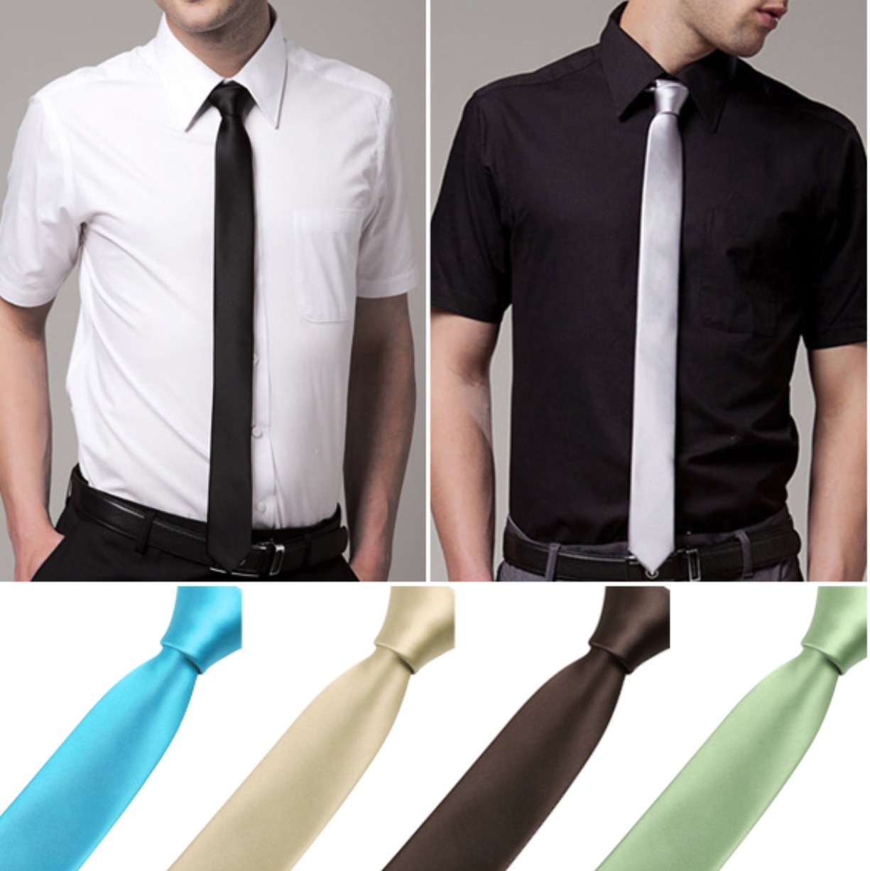 Necktie Casual Slim Plain Men's Solid Skinny tie for Party Formal and ...