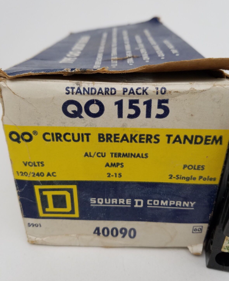 QO1515 Square D 15 Amp Twin Tandem Circuit Breaker NO HOOK *NEXT DAY ...