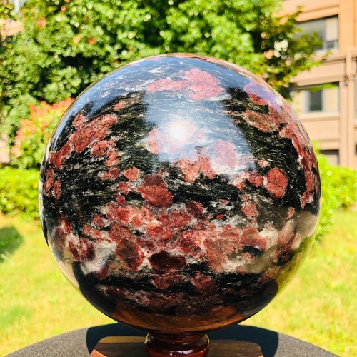 18.67LB Natural astrophyllite quartz "fireworks stone" crystal ball ...