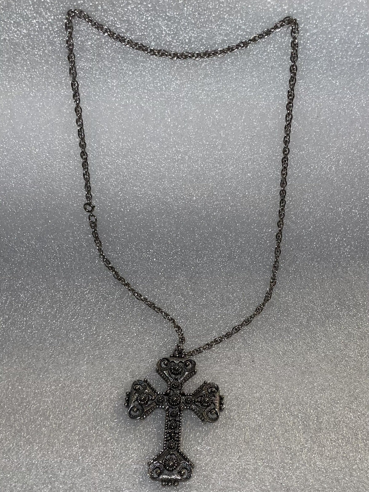 1974 Sarah Coventry Limited Edition Cross Necklace - Gem