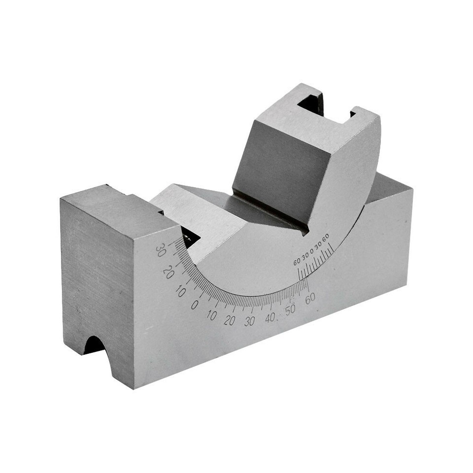 3'' x 1'' x 1-1/4'' Precision Adjustable Angle Block 0-60 Degree V ...