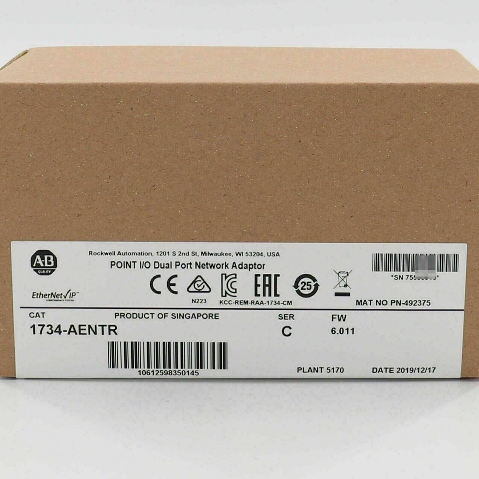 New Sealed Allen-Bradley 1734-AENTR Point I/O Dual Port Adaptor Module ...