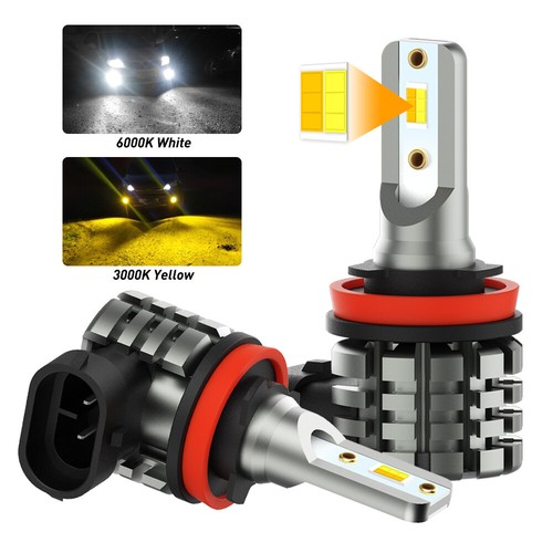 LED Fog Light Bulb H11 High Power Lamps White Yellow Switchback Bulbs ...