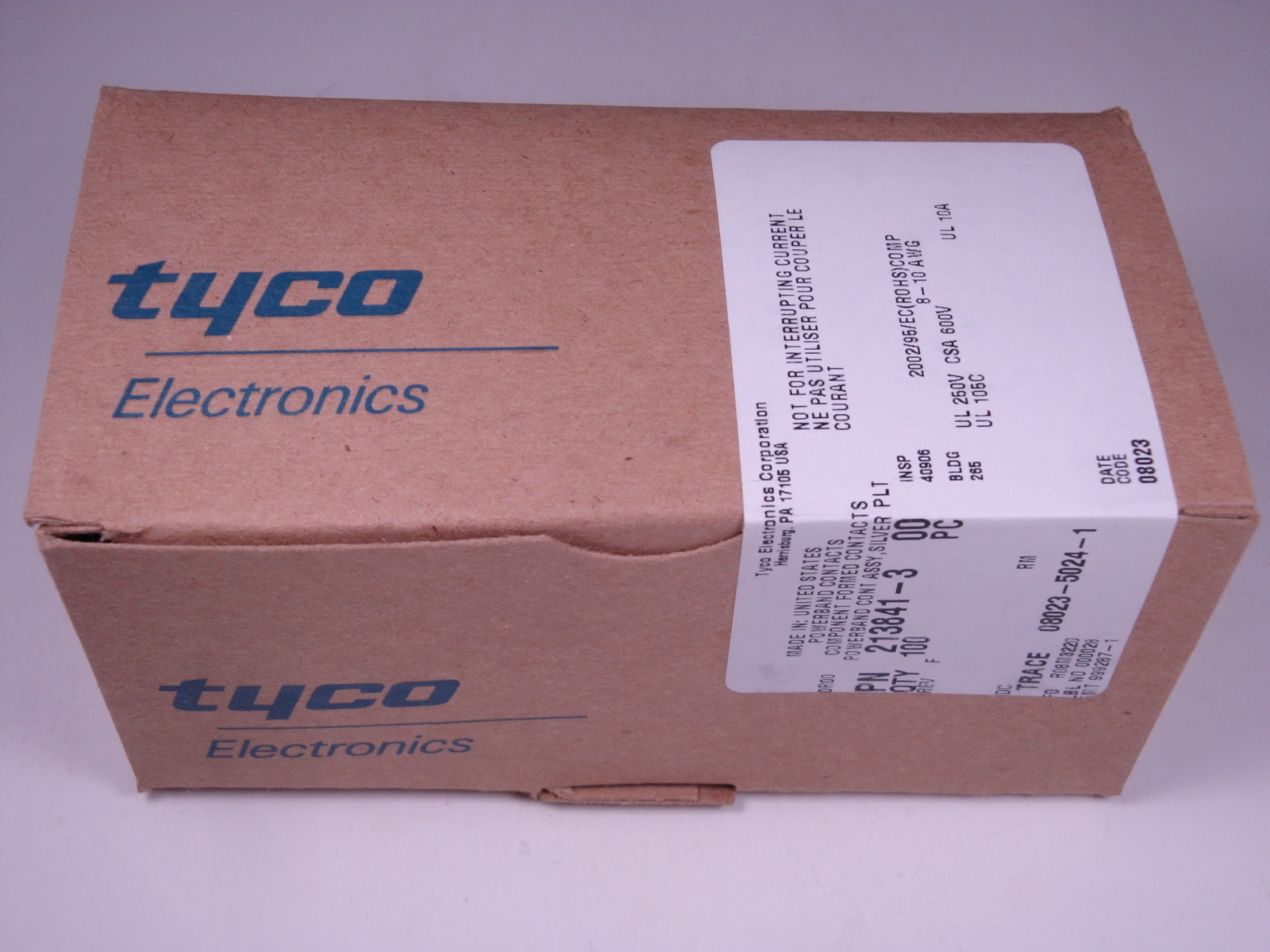 Lot of 4 213841-3 Tyco Male Pin Contact .125 Powerband Metrimate Silver ...