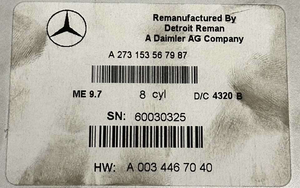 07-09 MERCEDES S-CLASS Engine Computer ECU ECM A-273-153-56-79-87 ...