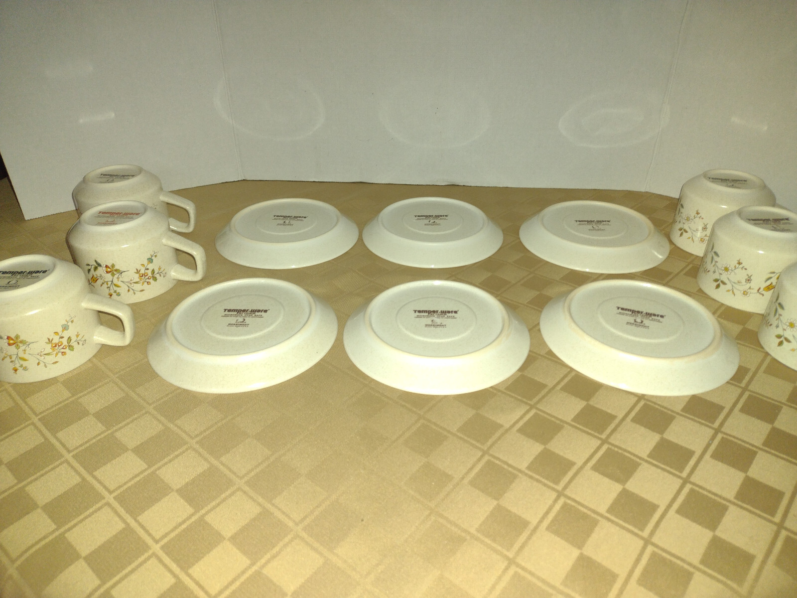 Vitnage Lenox Temperware MERRIMENT pattern 6 oz Cups & Saucers - Set of 6 | eBay