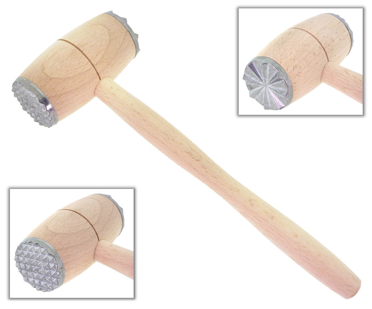 HOLZ FLEISCHHAMMER MIT METALLBESCHLAG FLEISCHKLOPFER FLEISCH HAMMER ...