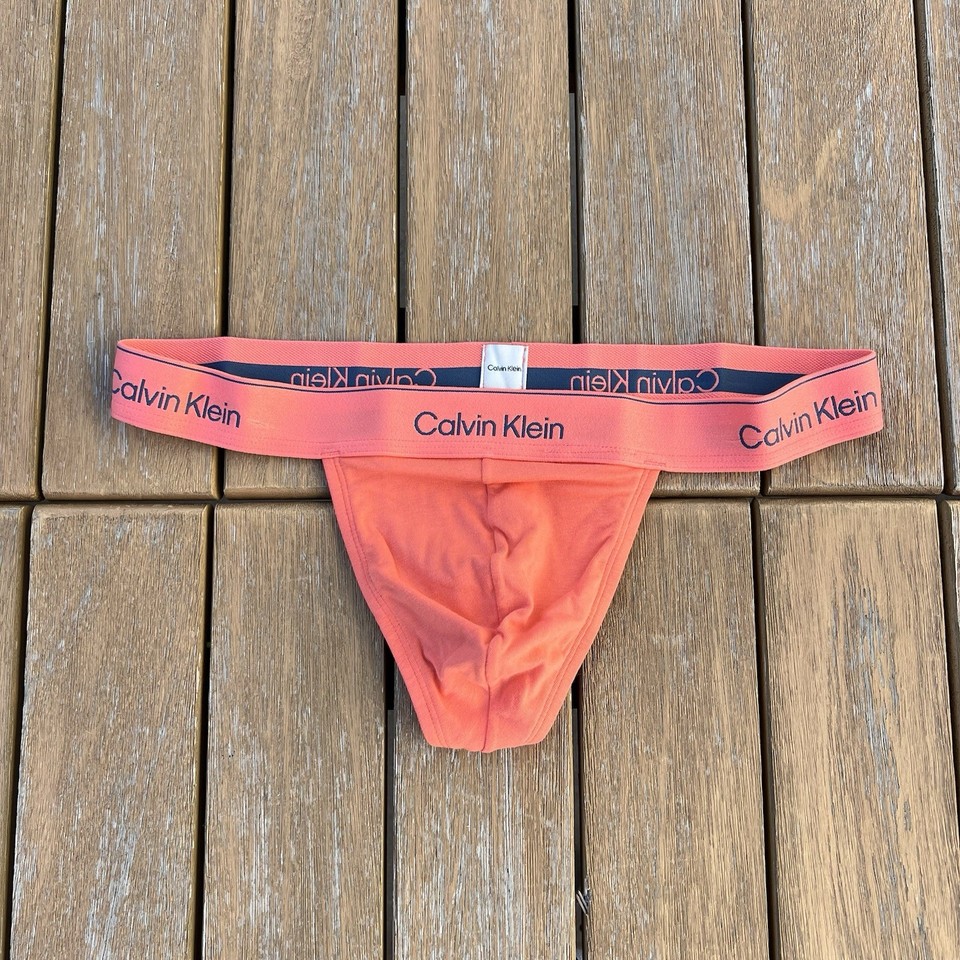 Calvin Klein CK mens Orange Icon cotton G-string thong underwear S M L ...