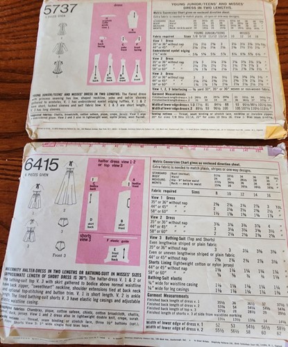 Vtg Women's Clothing Patterns Years 1972-1977 SIMPLICITY Size 16 Bust ...