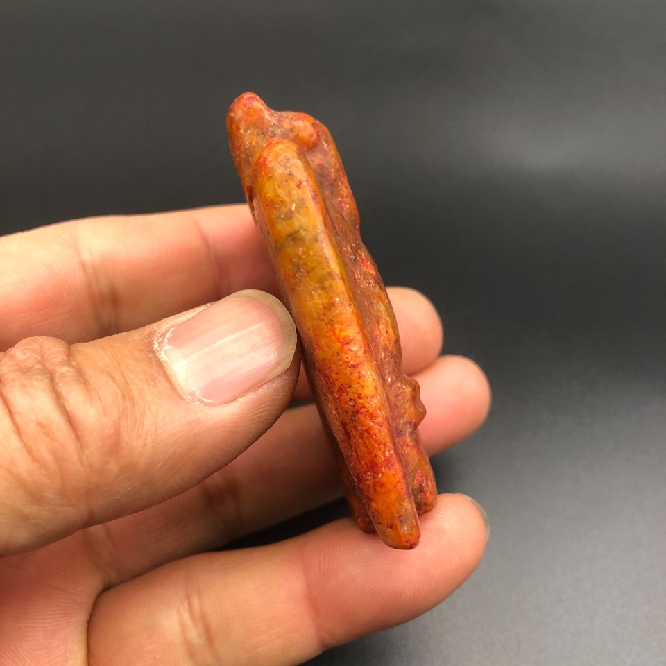 Old "Hong Shan" Culture Hetian Jade Hand-Carved Bird Eagle "owl ...