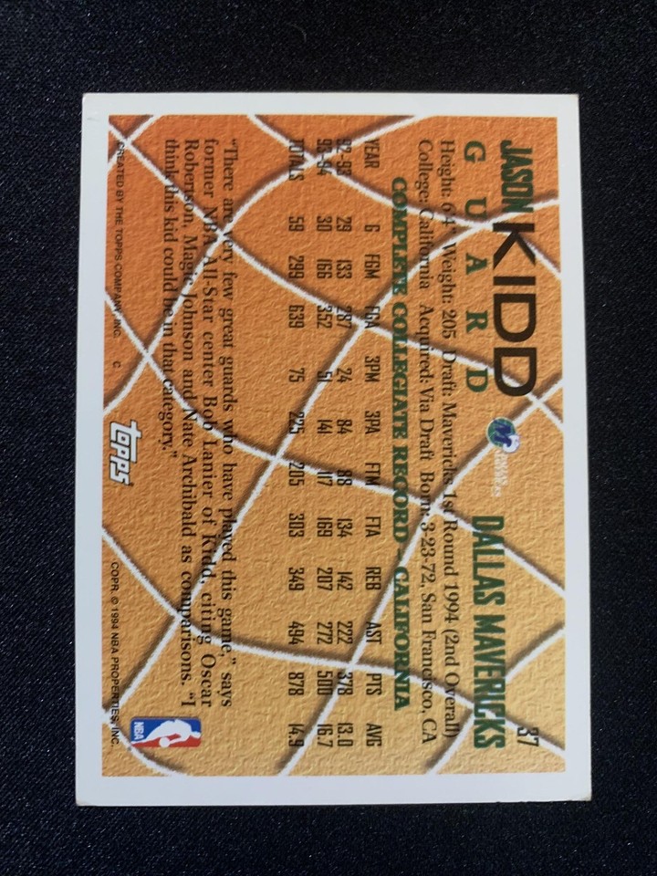1994-95 Topps #37 Jason Kidd RC Rookie Card | eBay