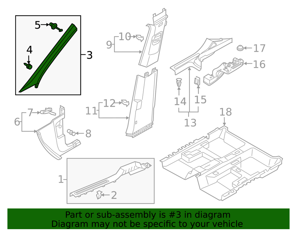Genuine Volkswagen Windshield Pillar Trim 5NN-867-233-A-RM5 | eBay