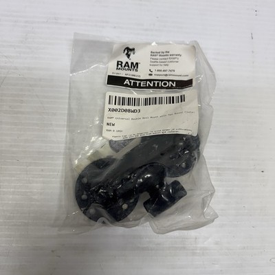 RAM MOUNTS RAM-B-101U Universal Double Ball Mount w/ Two Round Plates ...