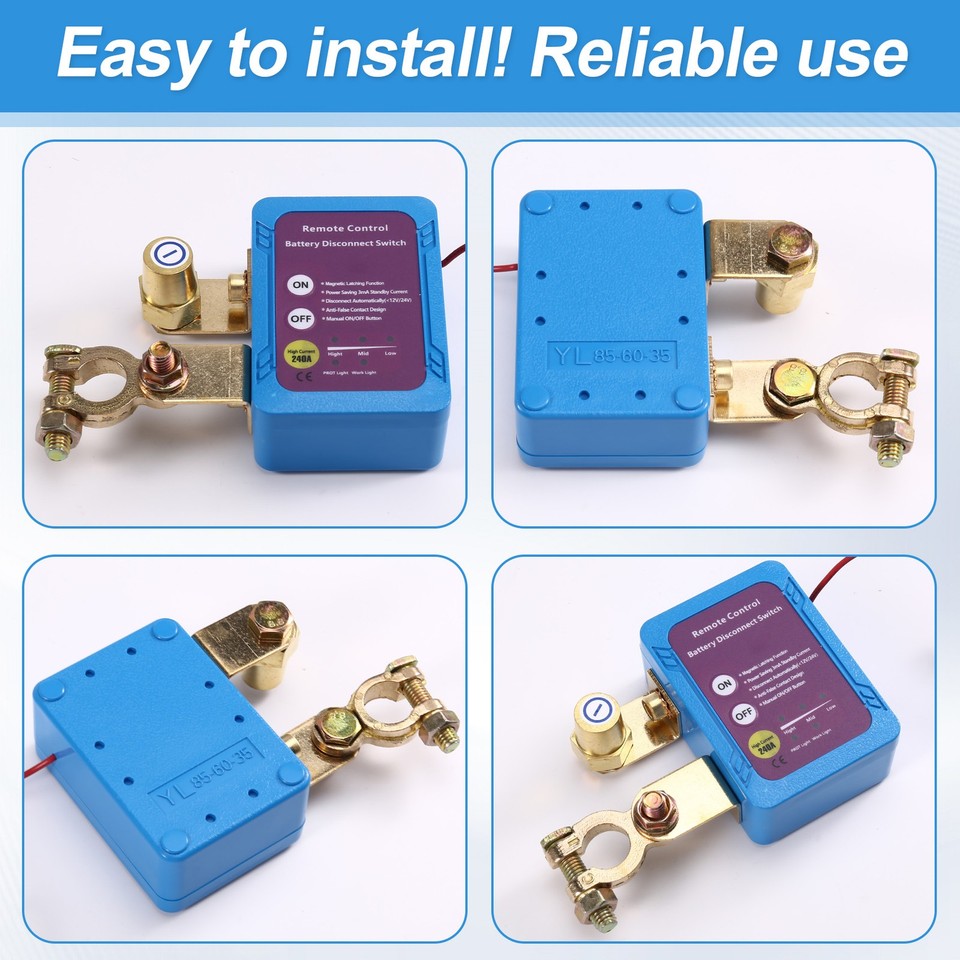 12V/24V 240A Remote Control Battery Disconnect , Automatic Off for ...