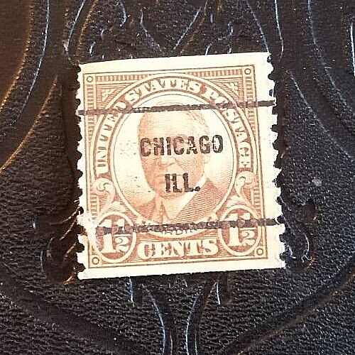 Chicago Illinois US Stamp 1 1/2 cent 1930 Precancel Scott #684 Harding ...