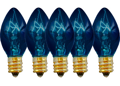 C-7 BLUE CLEAR TWINKLE FLASHING LIGHT BULBS - BRAND NEW 1 BOX OF 25 C7 ...