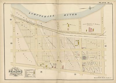 1884, READING, BERKS COUNTY, PA, J.H. JACOBS PUBLIC SCHOOL, COPY PLAT ...