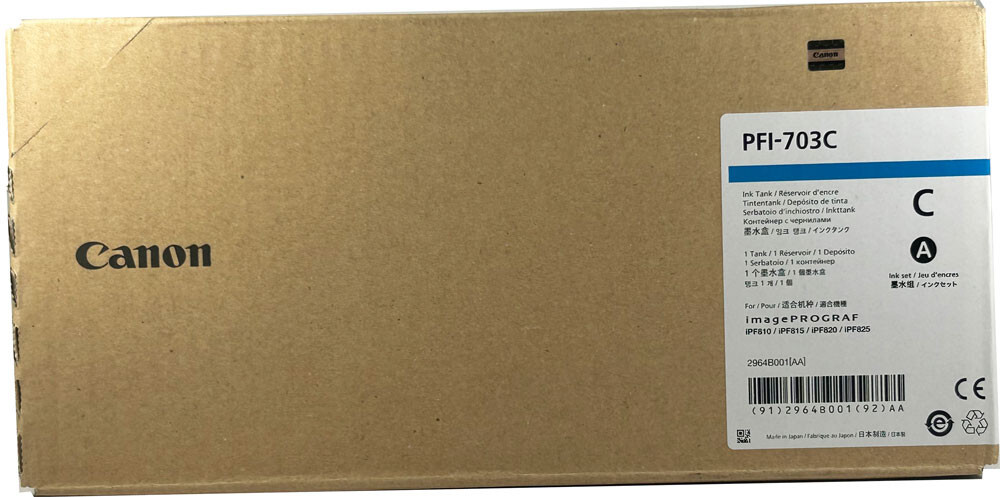 GENUINE Canon PFI-703 Cyan for imagePROGRAF iPF810 iPF815 iPF820 iPF825 ...