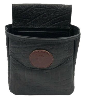 BUFFALO HIDE SHOTGUN SHELL POUCH Skeet Sporting Clays Trap USA w/emblem ...