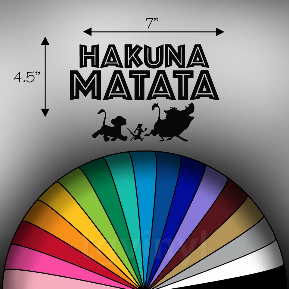 7" HAKUNA MATATA Vinyl Decal Sticker Window Laptop No Worries Disney ...
