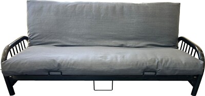 Full Size Gray Denim Futon Mattress Cover, Bed Slipcovers, Encasement ...