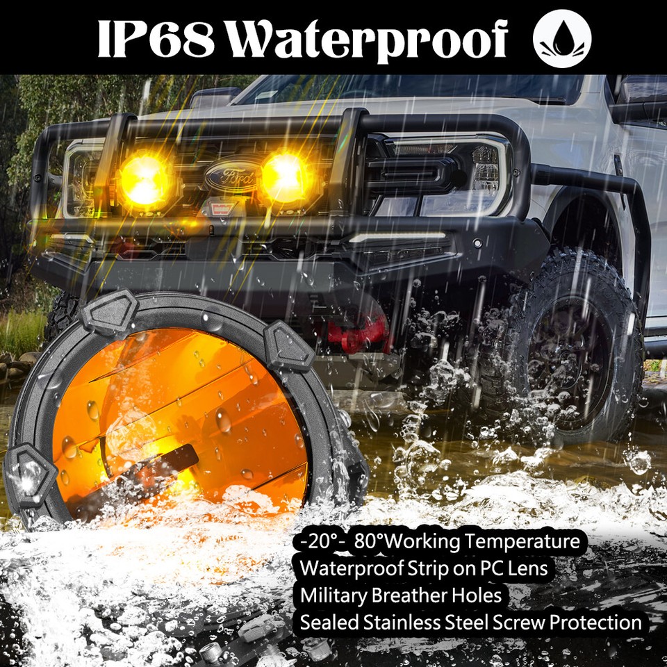 3"4"5"7"Inch Round LED Fog Lights Spot/Flood Bumper Driving Pod Bar ...