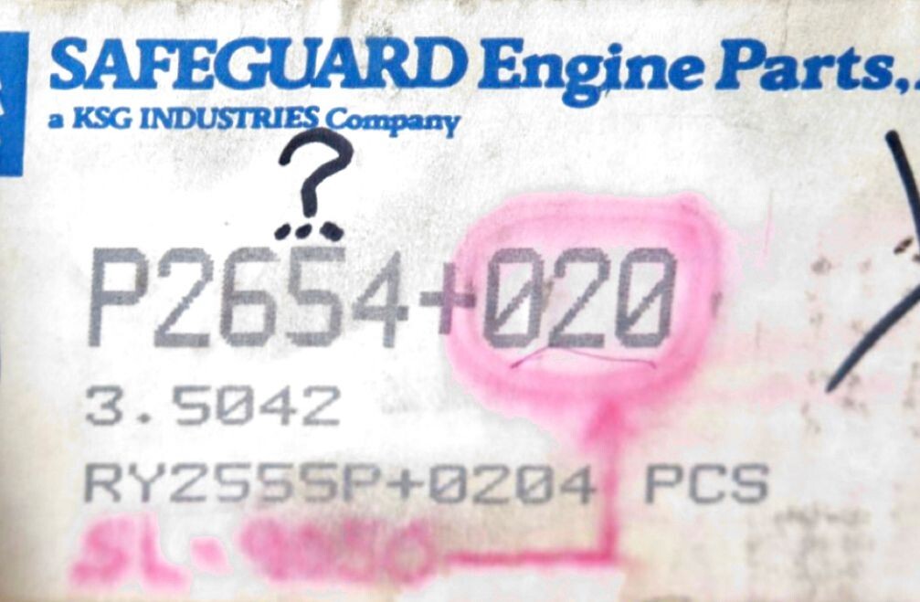 Safeguard P2654 .020 Piston Set of 4 + Rings (16-B1) | eBay