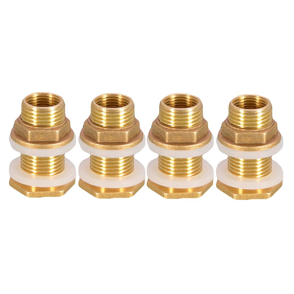 Brass Bulkhead Pipe Fittings Bulkhead Fitting, Brass, 1 3/8", .25" X