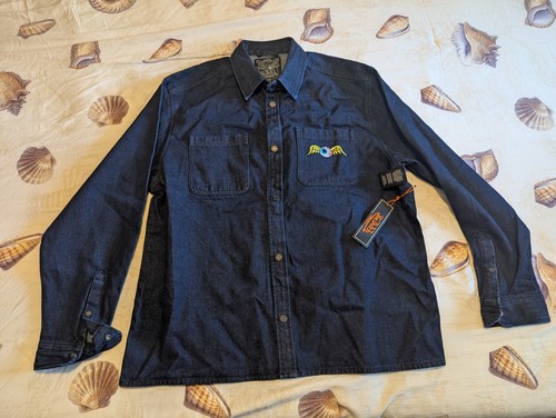 Brand New Von Dutch Denim Dark Blue Button Up Jacket W embroidered ...