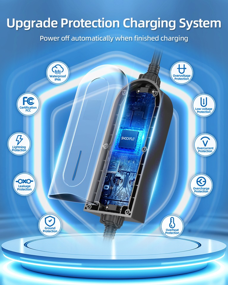 ShockFlo G1 Level 2 EV Charger 32A 240V NEMA 14-50P Wall-mounted EVSE ...