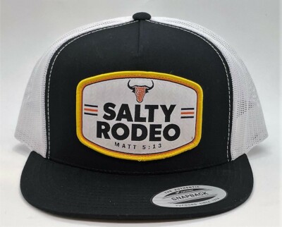 Salty Rodeo Patch Hat DALLY Black with White Mesh Snapback Trucker ...