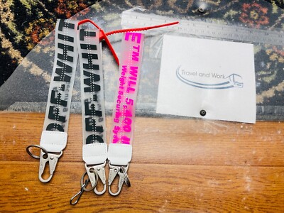 3x New Off-White Inspired Industrial clear keychain lanyards With Clasp ...