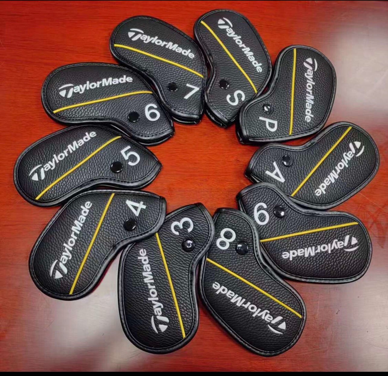 Black TaylorMade Faux PU Leather Golf Iron Cover Headcover 10Pcs UK ...