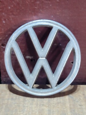 VINTAGE VW BUG BEETLE HOOD LOGO EMBLEM BADGE 113853601B 3 PRONG 3 1/4 ...
