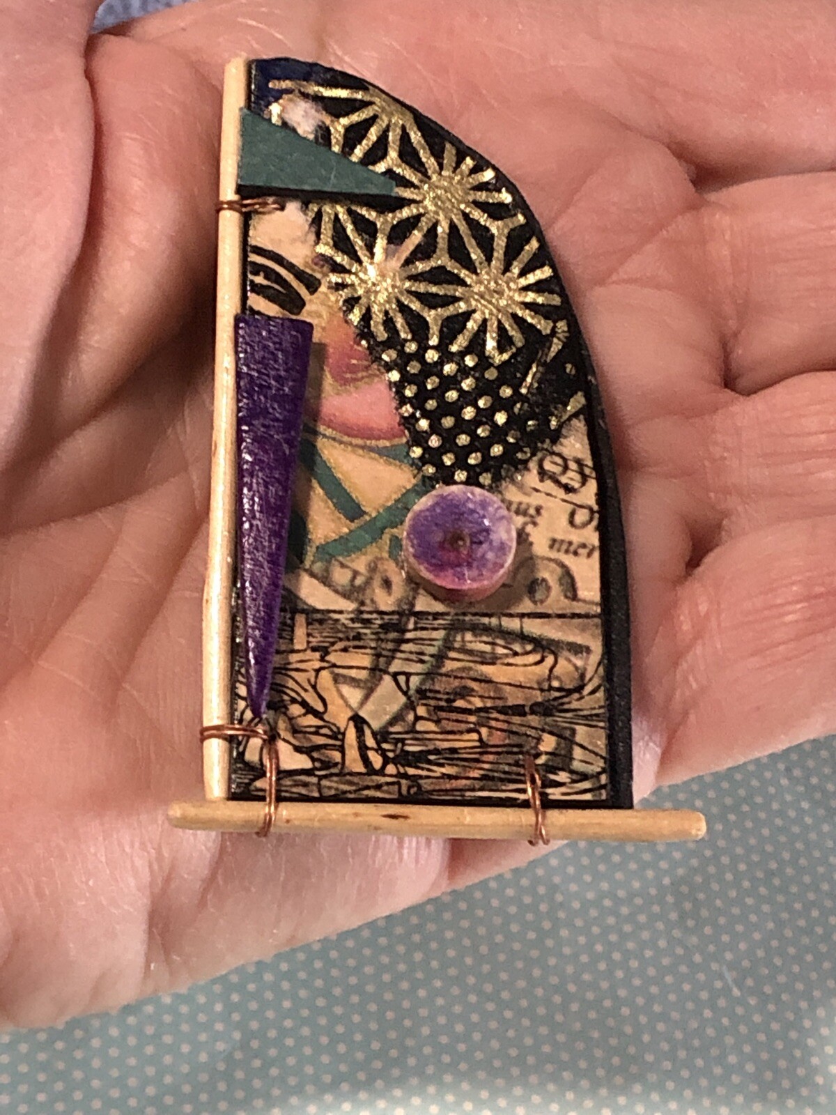 HANDMADE ASIAN INSPIRED HAND PAINTED PAPER AND WOOD P… - Gem