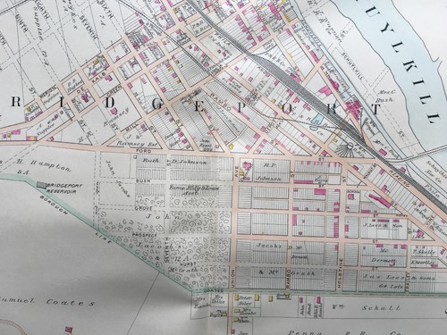 ORIGINAL 1893 MONTGOMERY COUNTY, PA, BRIDGEPORT, UPPER MERION, PLAT ...