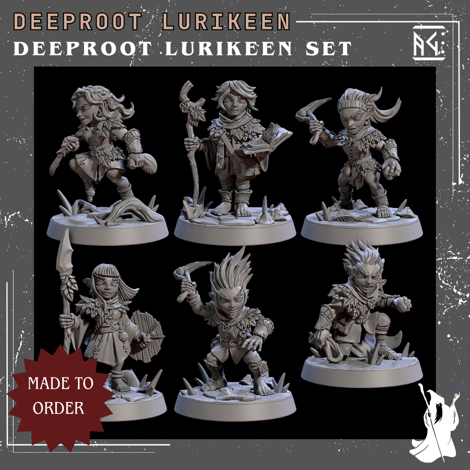 Deeproot Lurikeen SET Dungeons and Dragons Miniatures Lot Mini 32mm Lot Gnomes | eBay