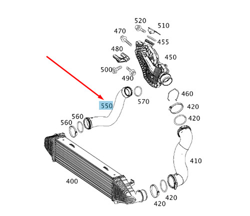 NEW MERCEDES-BENZ C W204 RIGHT SIDE INTERCOOLER HOSE A2045282082 204 ...