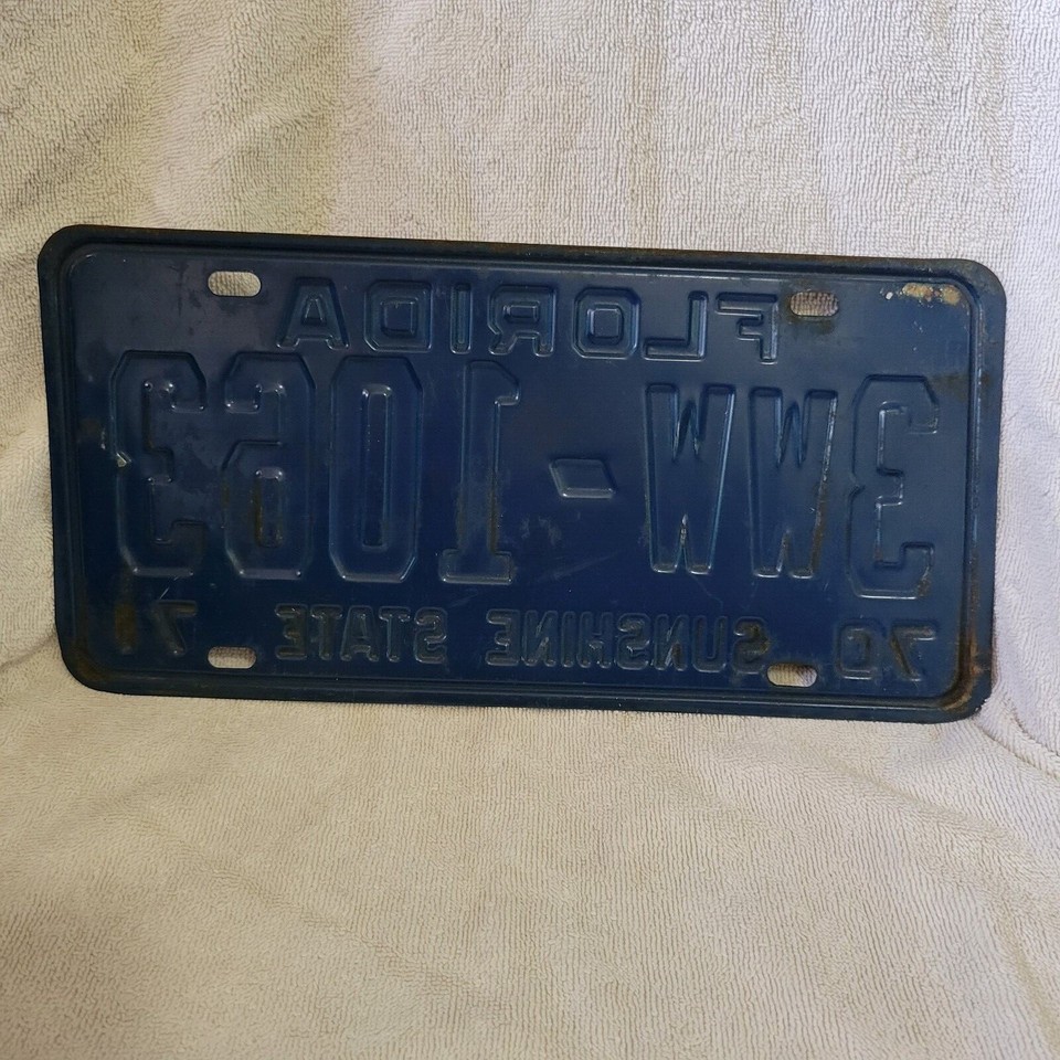 Vintage 1970-1971 Florida License Plate Tag Original Sunshine State | eBay