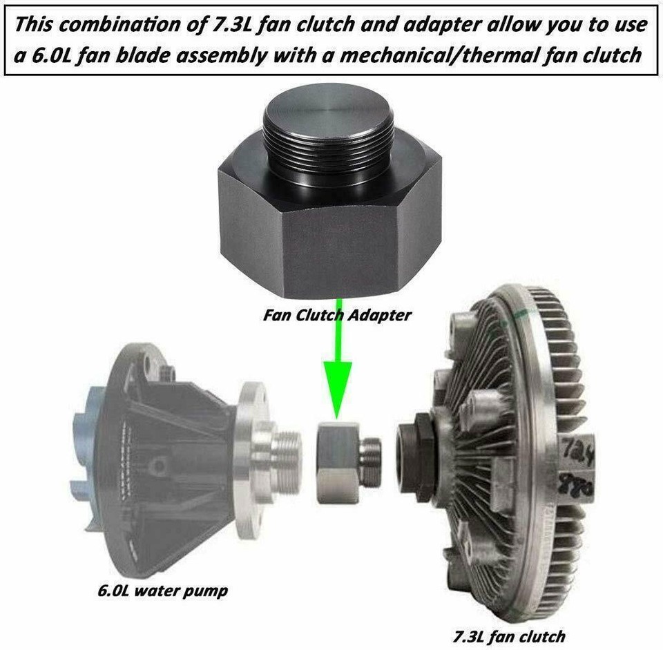 Fan Clutch Adapter for Ford 6.0L to 7.3L Powerstroke Diesel Mechanical ...