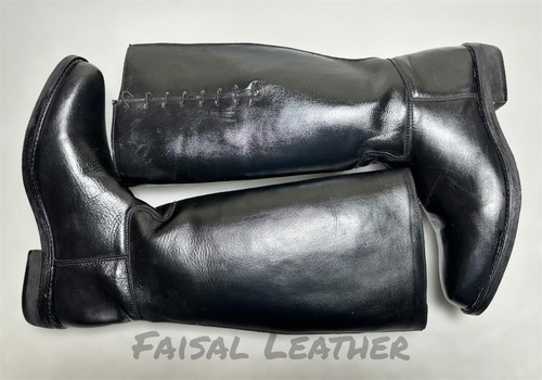 Men's Handmade Genuine Cow Leather Black Long Boot Sexy Boots ...