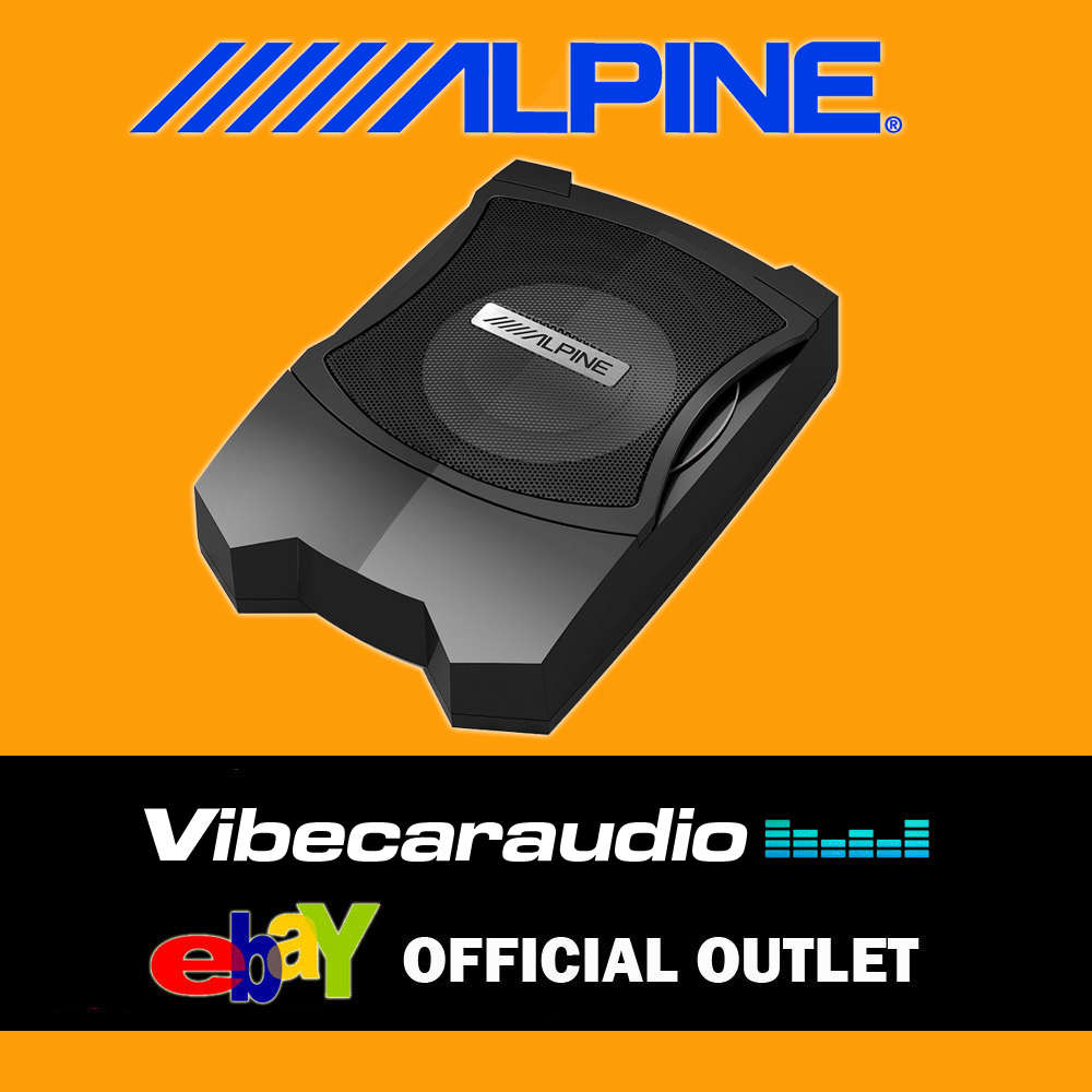 Alpine PWE-V80 - 8" 160W Compact Powered Subwoofer Box Underseat Bass Box | eBay