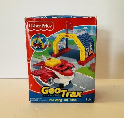 Fisher-Price GeoTrax Red Wing Jet Plane Geo Trax w/Hangar Vintage 2005 ...