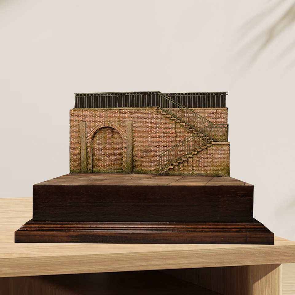 1/35 Handmade Wooden Building Model Kits Ruins House Diorama Scene ...