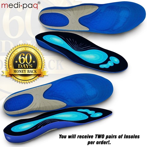 Shoe Insoles 2 Pair Size Arch Support Plantar Fasciitis Insert Gel ...